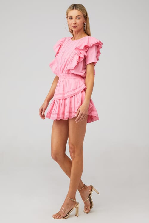 LoveShackFancy | Natasha Dress in Vivid Pink| FashionPass