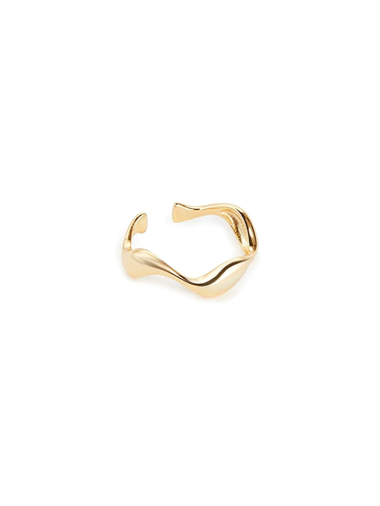 SHASHI | Petite Liquid Metal Ring in Gold| FashionPass