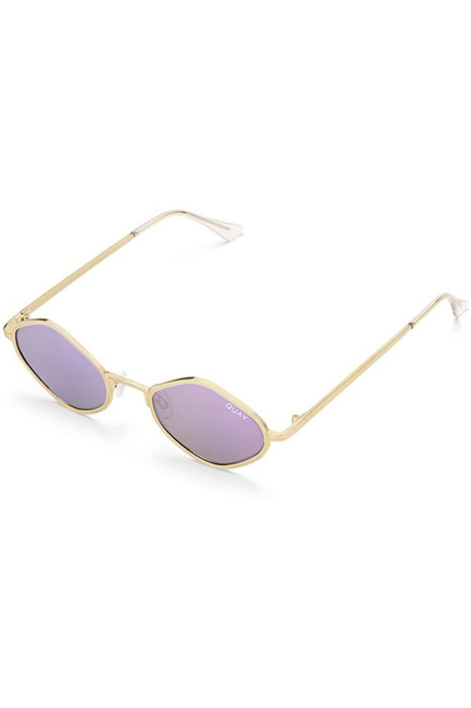 Quay Australia Purple Honey Sunglasses In Goldpurple Fashionpass