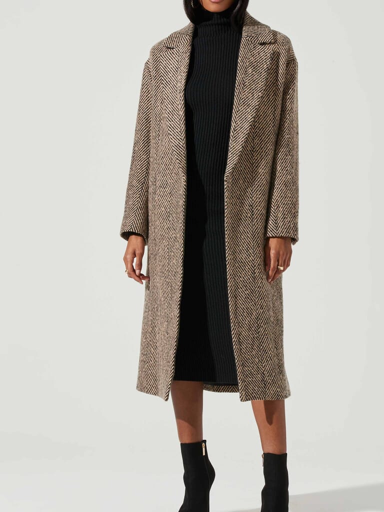 ASTR | Rhodes Coat in Taupe-Black | FashionPass