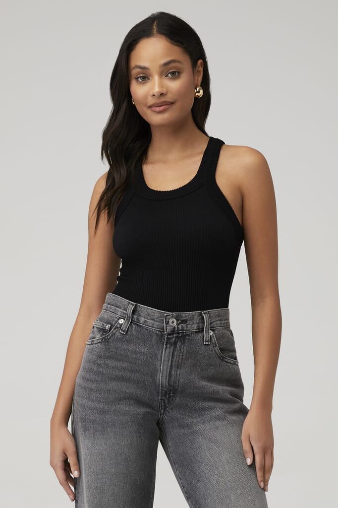 Free People | Ribbed Seamless Tank in Black| FashionPass