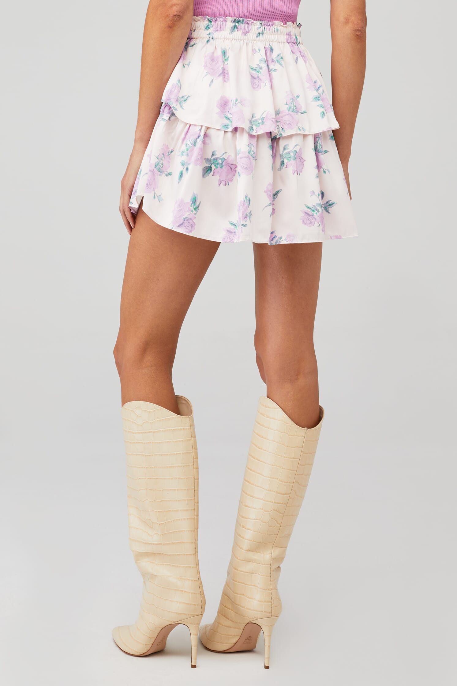 LoveShackFancy | Ruffle Mini Skirt in Mauve Rose| FashionPass
