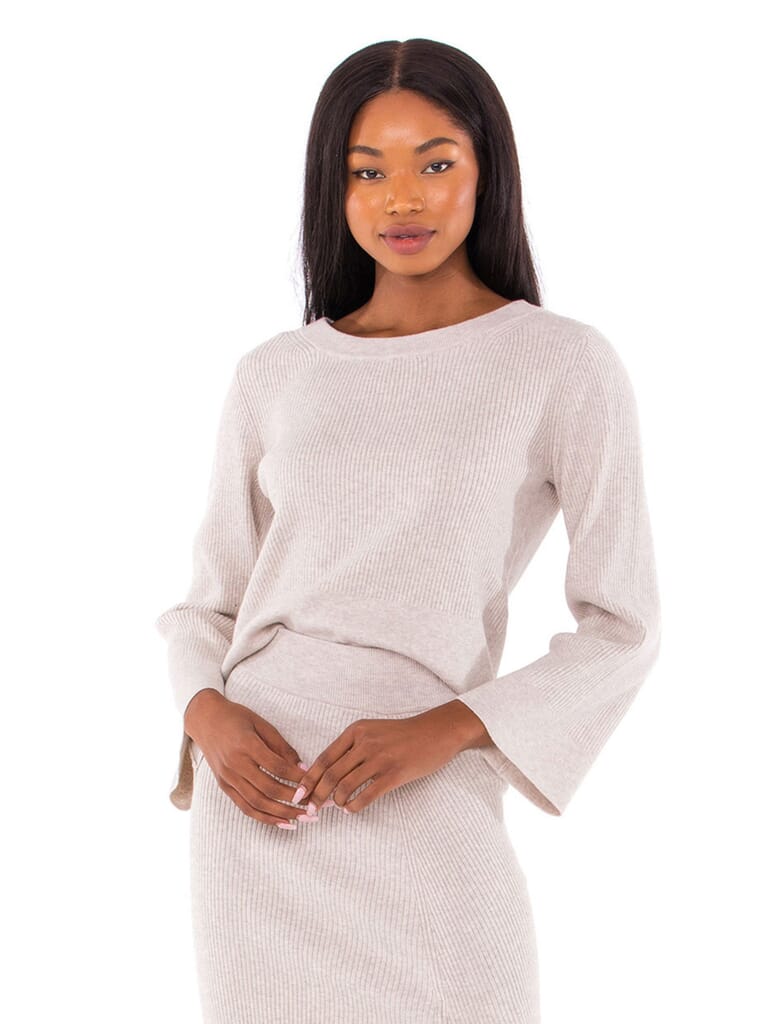 Splendid | Rumi Rib Sweater in Heather Oatmeal| FashionPass