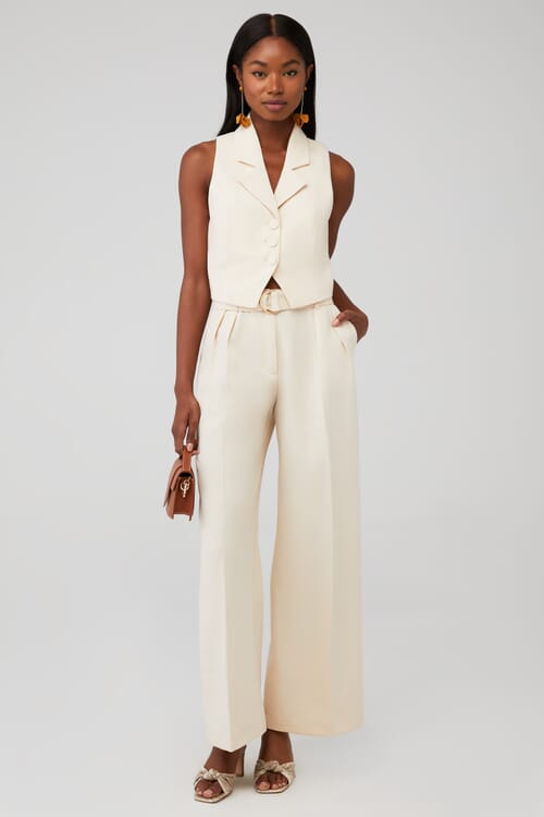 Bardot | Rumour Pin Tuck Pant in Beige| FashionPass