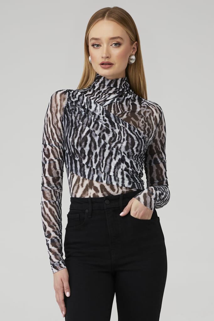 SER.O.YA | Sana Top in Grey Ocelot| FashionPass