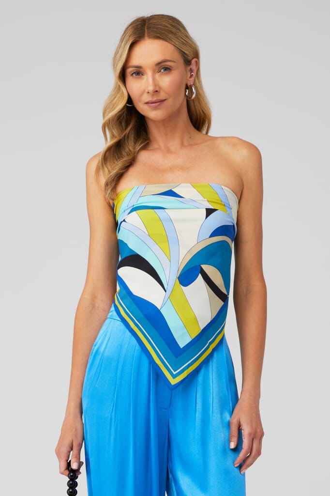 DEVON WINDSOR | Scarf in Yellow Blue| FashionPass