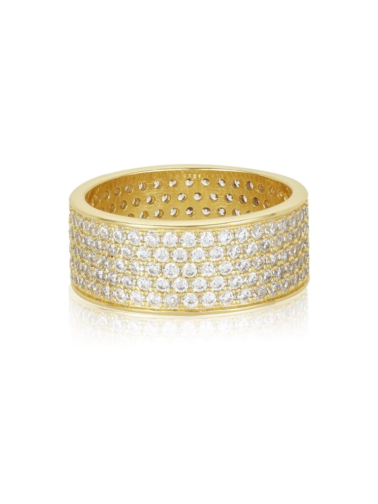 MELINDA MARIA | Slick Pave Ring in Gold| FashionPass