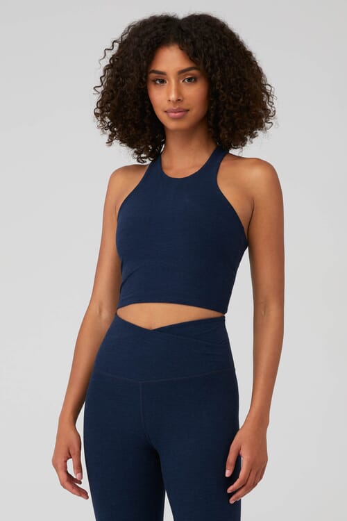 Beyond Yoga | Spacedye Focus Cropped Tank in Nocturnal Navy| FashionPass