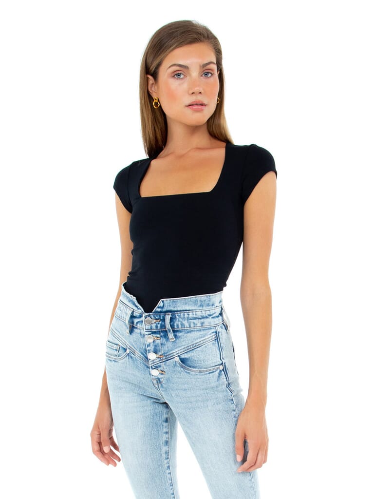 Free People | Square Eyes Bodysuit in Black| FashionPass