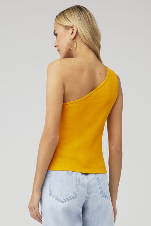 Line & Dot | Stella Rib Tank in Orange| FashionPass