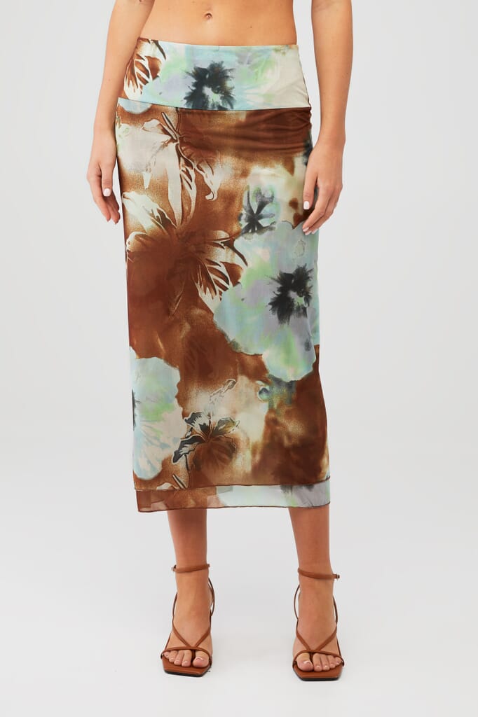 Free People | Sunset Mesh Midi in Moss Combo| FashionPass