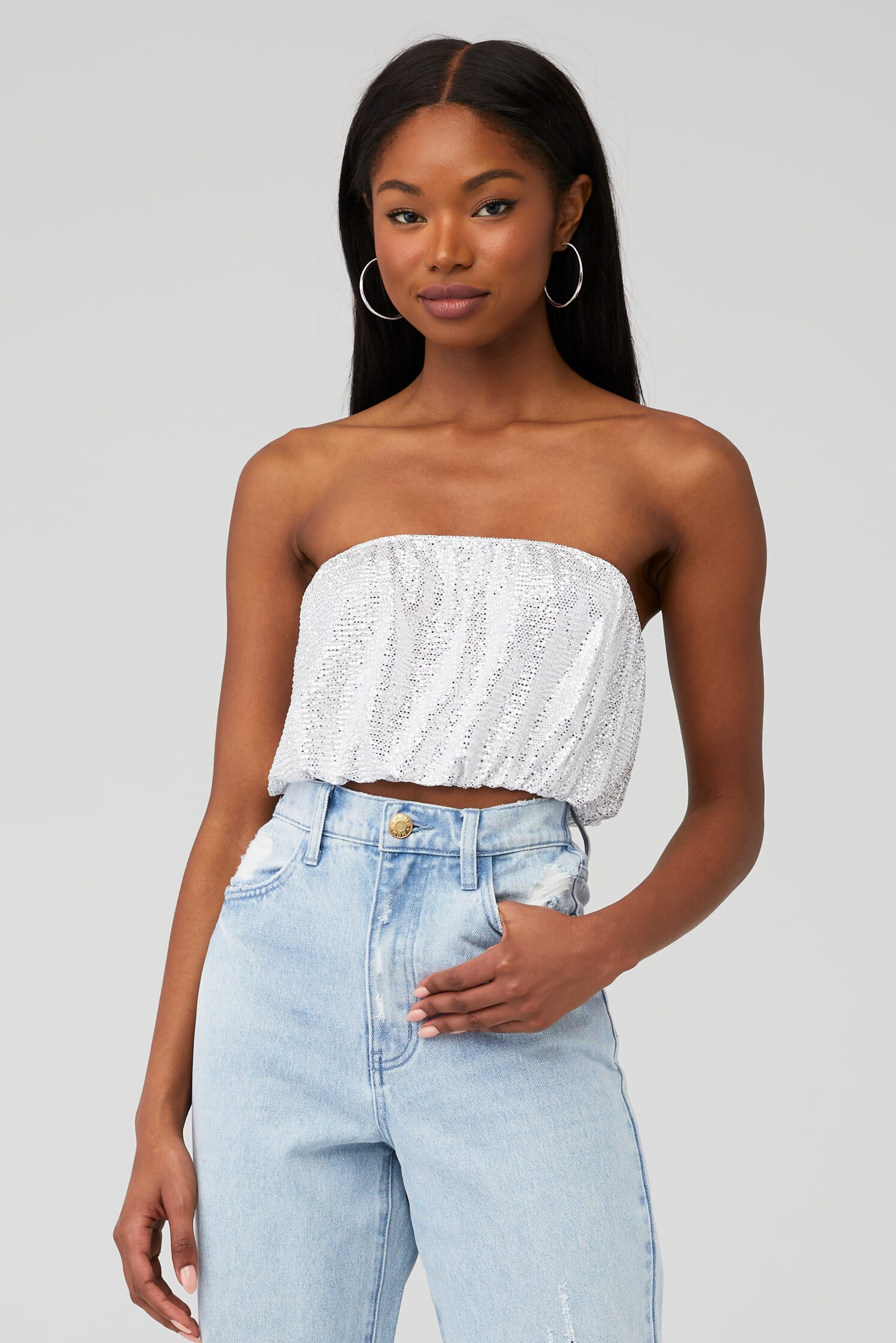 Show Me Your Mumu | Teeny Tube Top in White Confetti| FashionPass