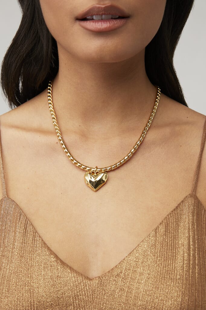 Luv Aj | Molten Heart Statement Necklace in Gold| FashionPass