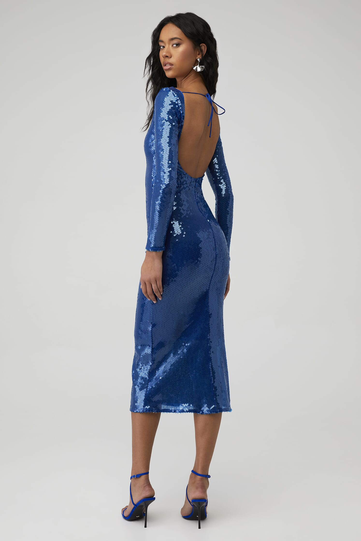 Bardot Verona Sequin Maxi Dress In Cobalt Fashionpass