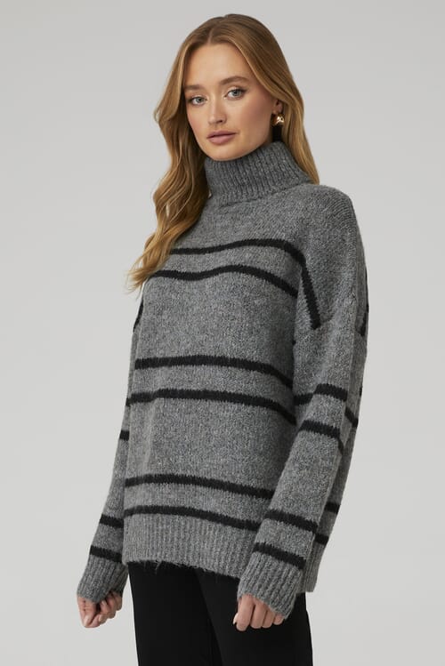Line & Dot | Veronica Sweater In Grey And Black| Fashionpass