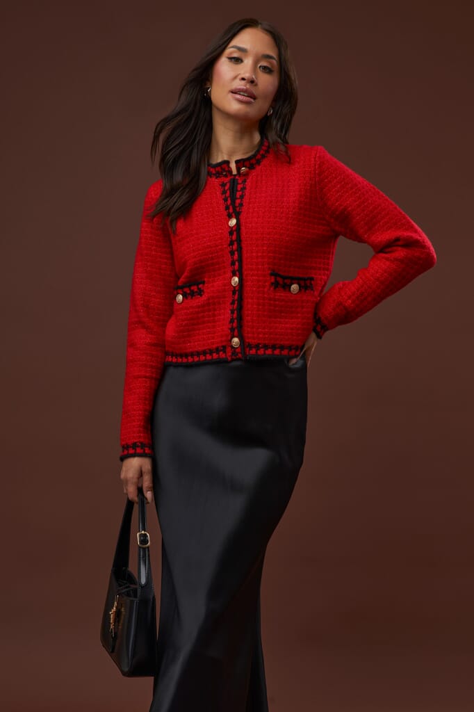 JOHN + JENN | X Fashionpass Casey Cardigan in Scarlet| FashionPass