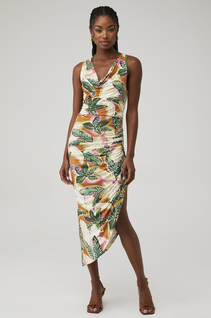 SIGNIFICANT OTHER | X Fashionpass Freda Midi Dress in Palm Print ...