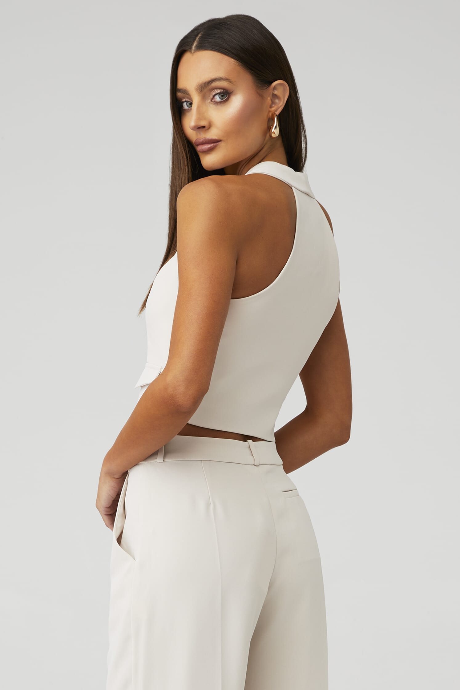 Amanda Uprichard | X Fashionpass Ramone Vest in Bone| FashionPass