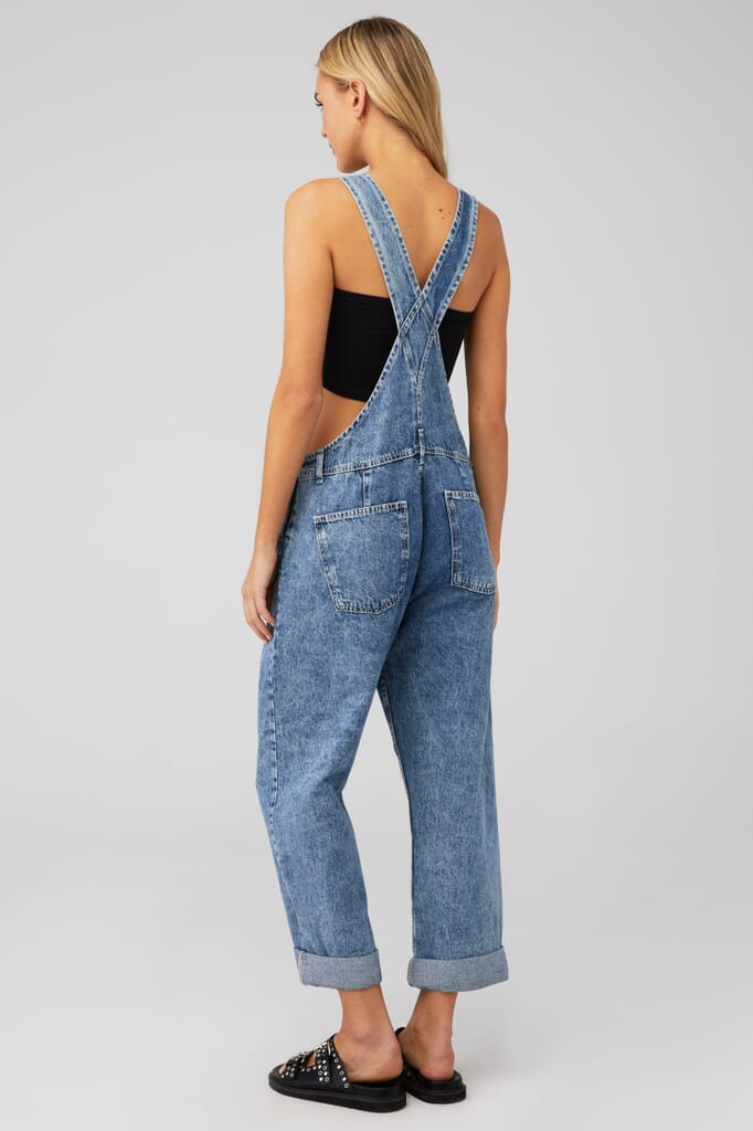 Free People Ziggy Overalls In Powder Blue Fashionpass