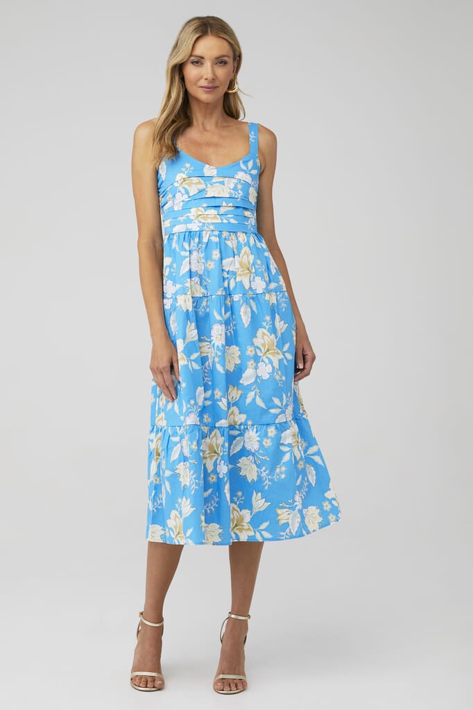 MINKPINK | Zinnia Midi Sundress in Blue Multi| FashionPass